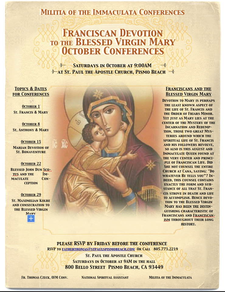 Devotion To The Blessed Virgin Mary Conventual Franciscans